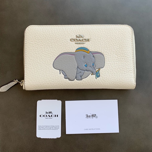 Coach | Bags | Disney X Coach Medium Zip Around Wallet With Dumbo ...